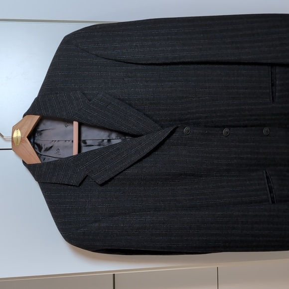 Kenzo | Suits & Blazers | Kenzo Charcoal Pinstripe 3 Button Wool Blazer ...